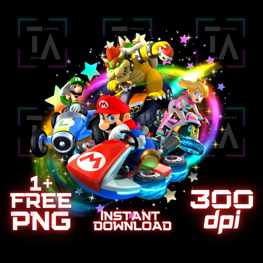 Mario Kart PNG Super Mario Clipart Transparent Images - Etsy UK