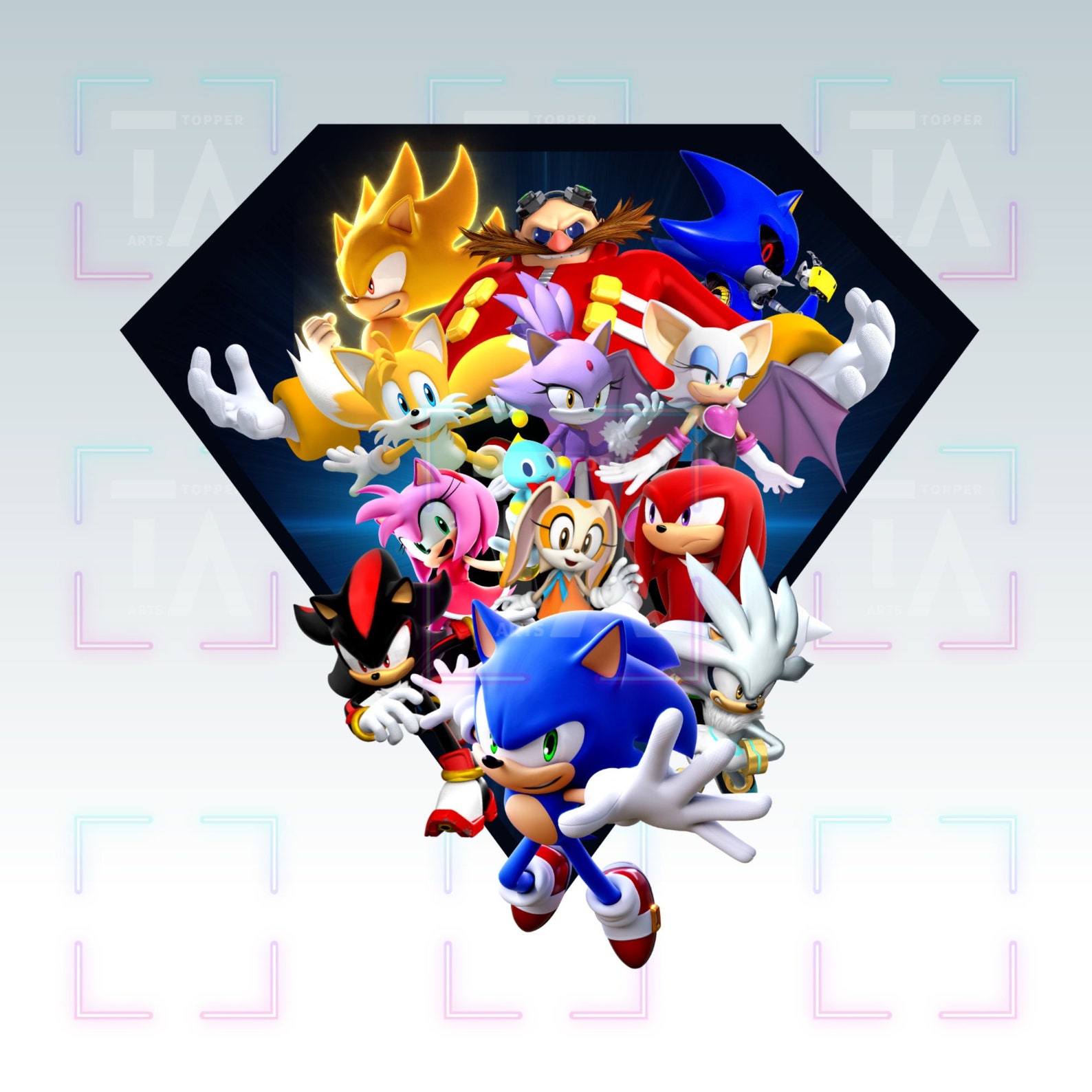 Video Game T-shirt PNG Sonic Collage Clipart Transparent - Etsy