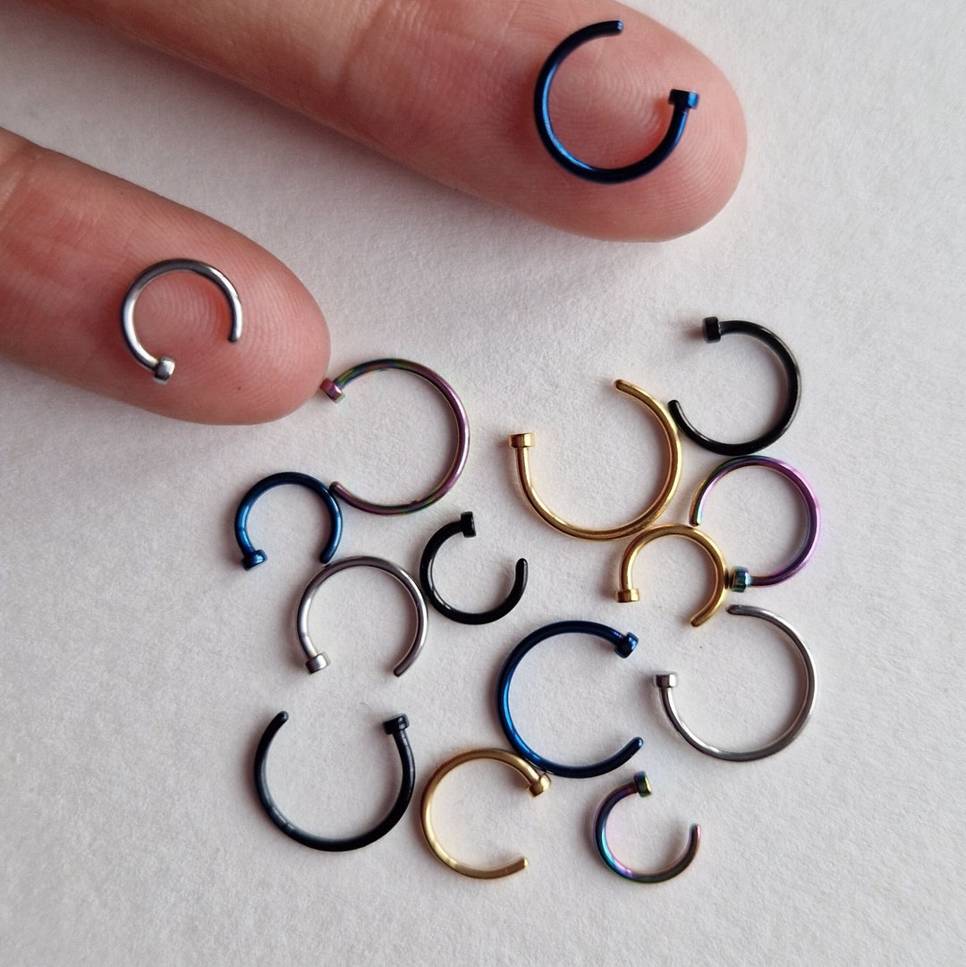 Surgical Steel Nose Ring Fake Nose Rings Hoop Lip Nose Rings Small Thin ...