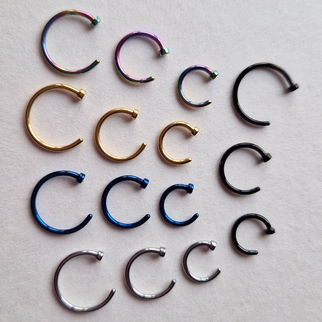Surgical Steel C-shape Nose Ring: Lip, Cartilage, Helix Piercing - Etsy