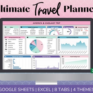 Ultimate Travel Planner, Google Sheets Travel Planner, Excel Travel ...
