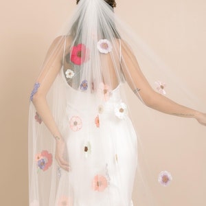 Wildflower Veil | Veil | Bridal Veil With Flowers | Unique Wedding Veil ...