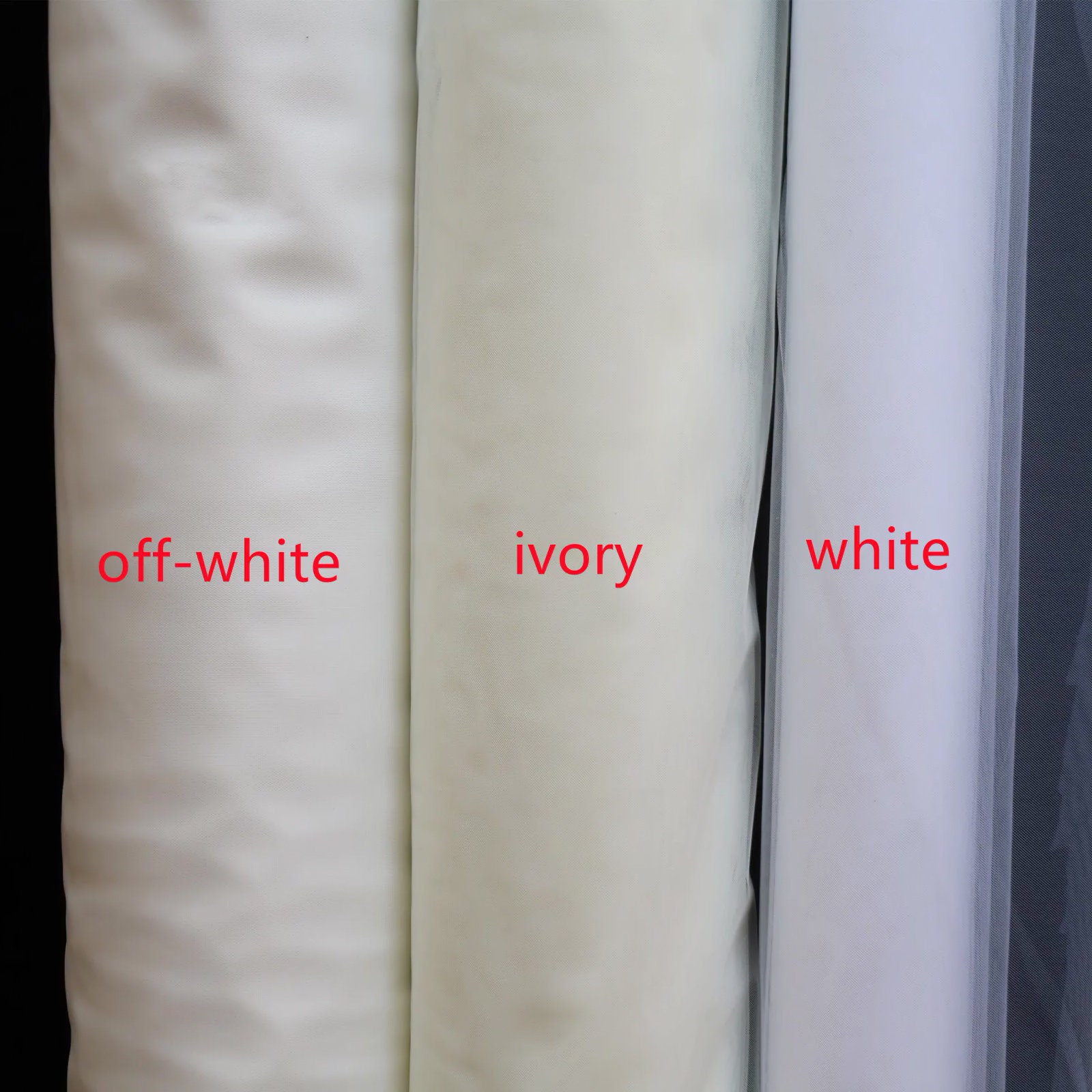 Two-tier Satin Ribbon Edge Bridal Veil, Classic Long Veil With ...