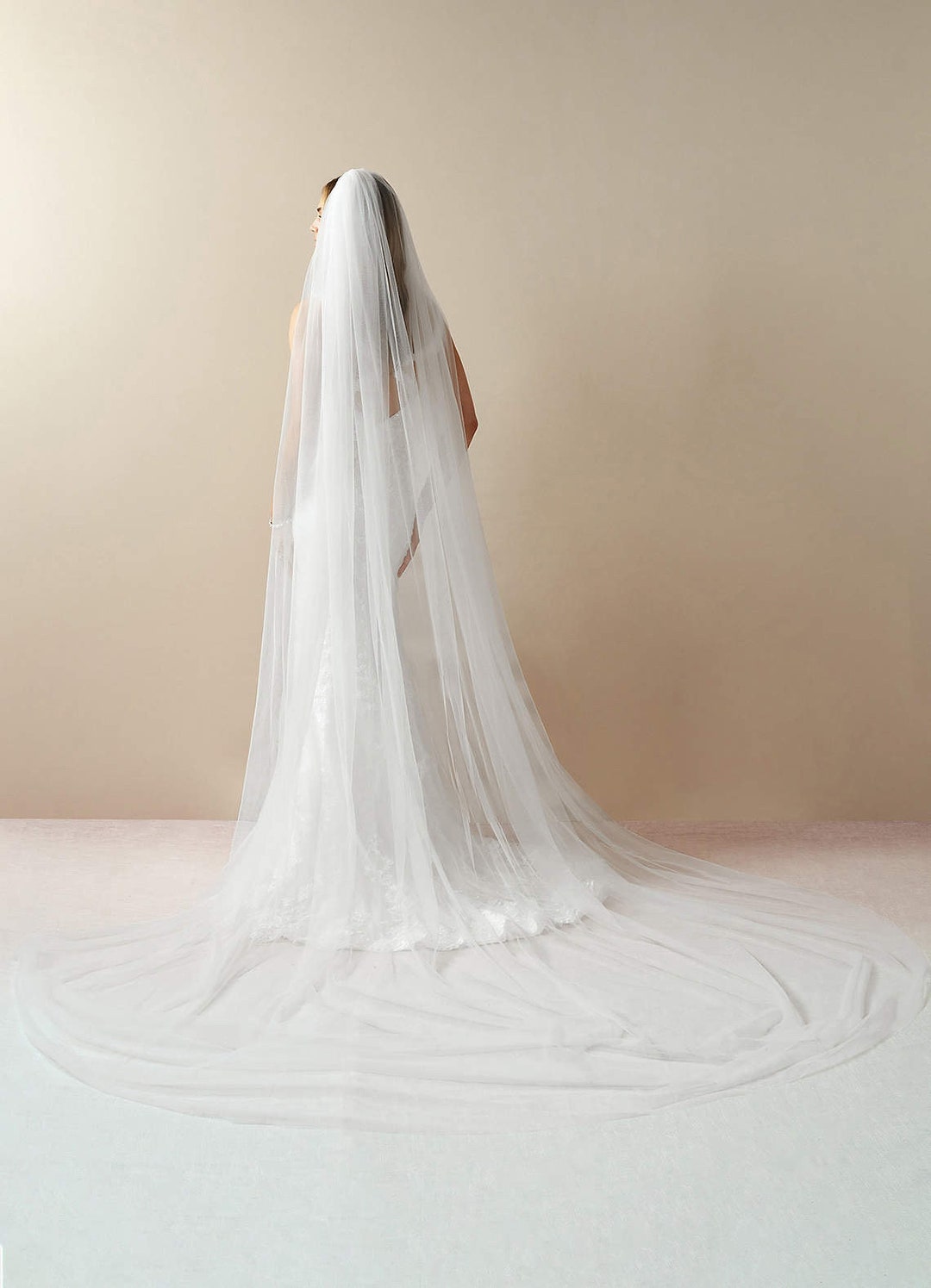 Wedding Veil Extra Wide | Classic Veil Extra Long Ivory | Soft Barely ...