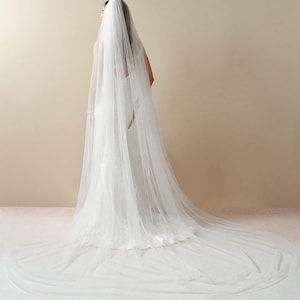 Wedding Veil Extra Wide | Classic Veil Extra Long Ivory | Soft Barely ...