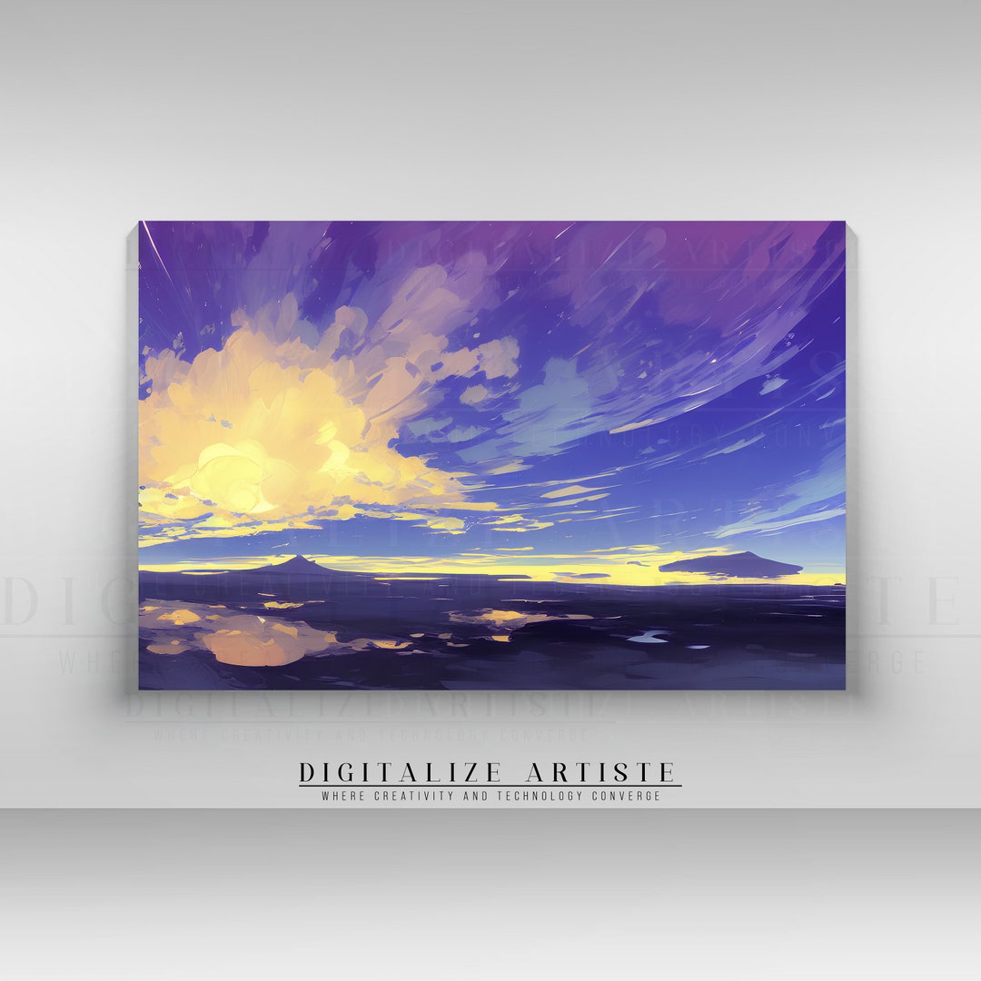 Vibrant Sky Scenery Wall Art Illustration PRINTABLE Digital - Etsy