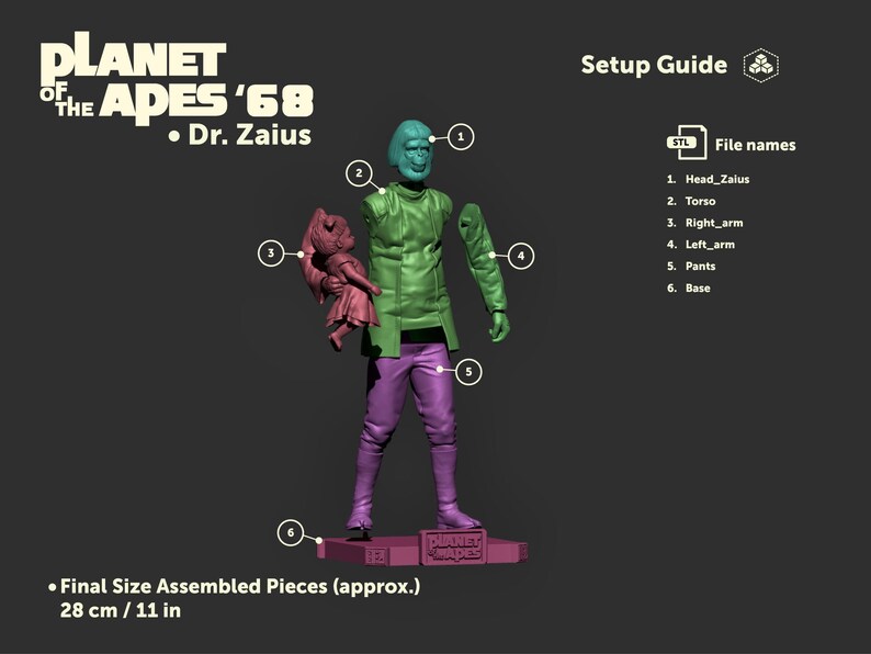 Doctor Zaius Stl , 3D Stl File, Planet of Apes Stl, Movie STL ...