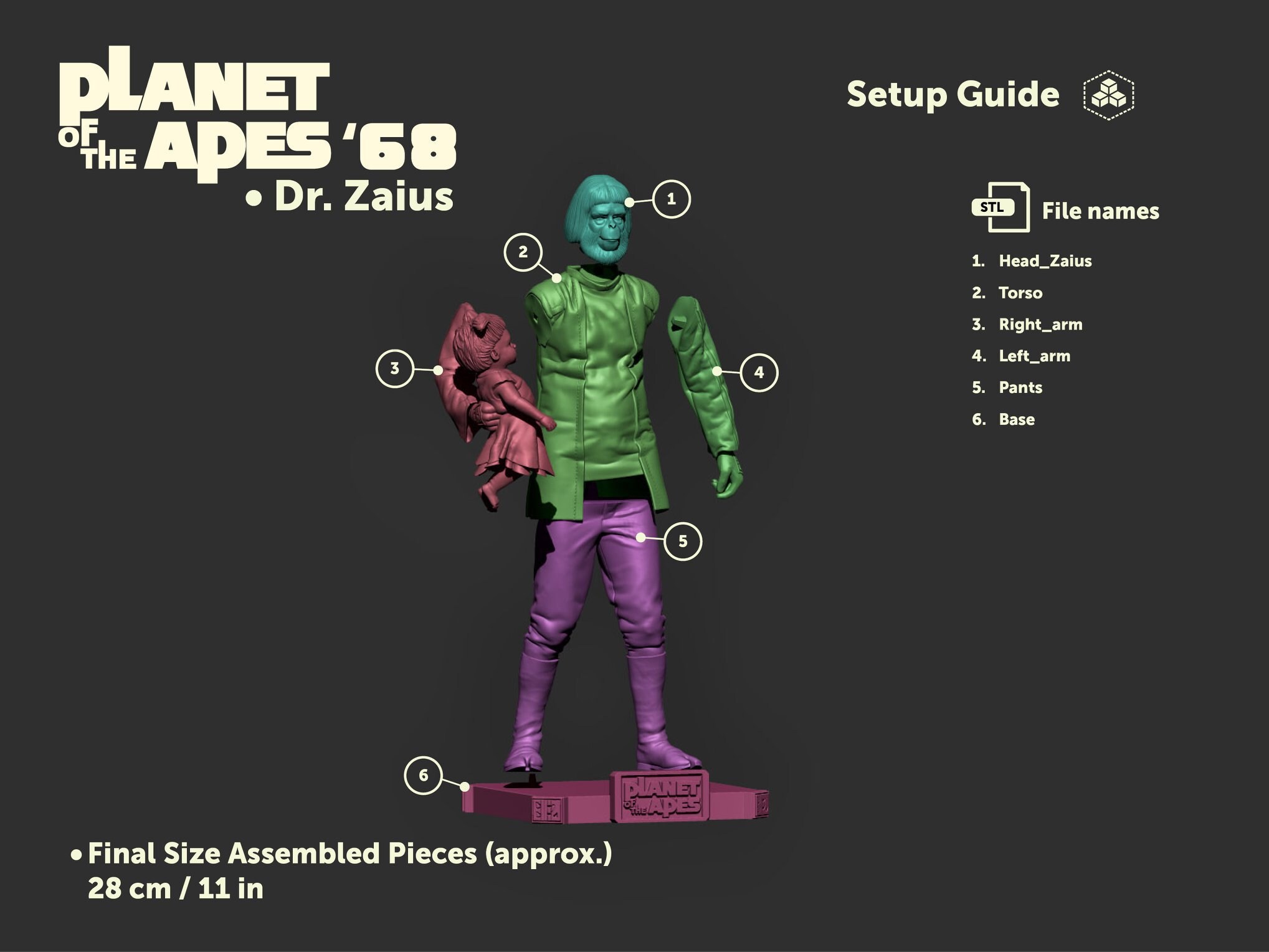 Doctor Zaius Stl , 3D Stl File, Planet of Apes Stl, Movie STL ...