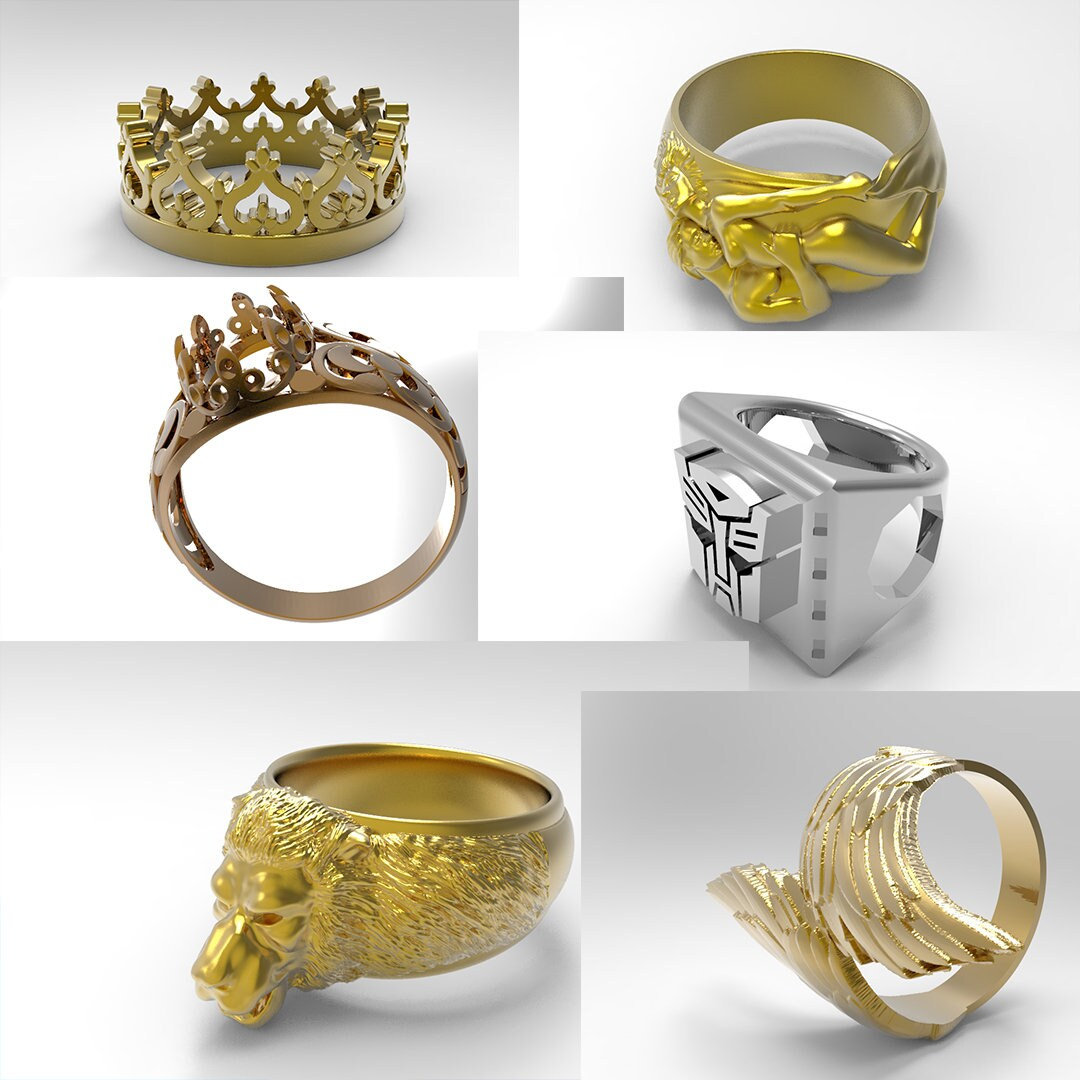 Ring Set Stl, Jewelry Stl Pack, 45 Piece Ring Set STL, Instantly ...