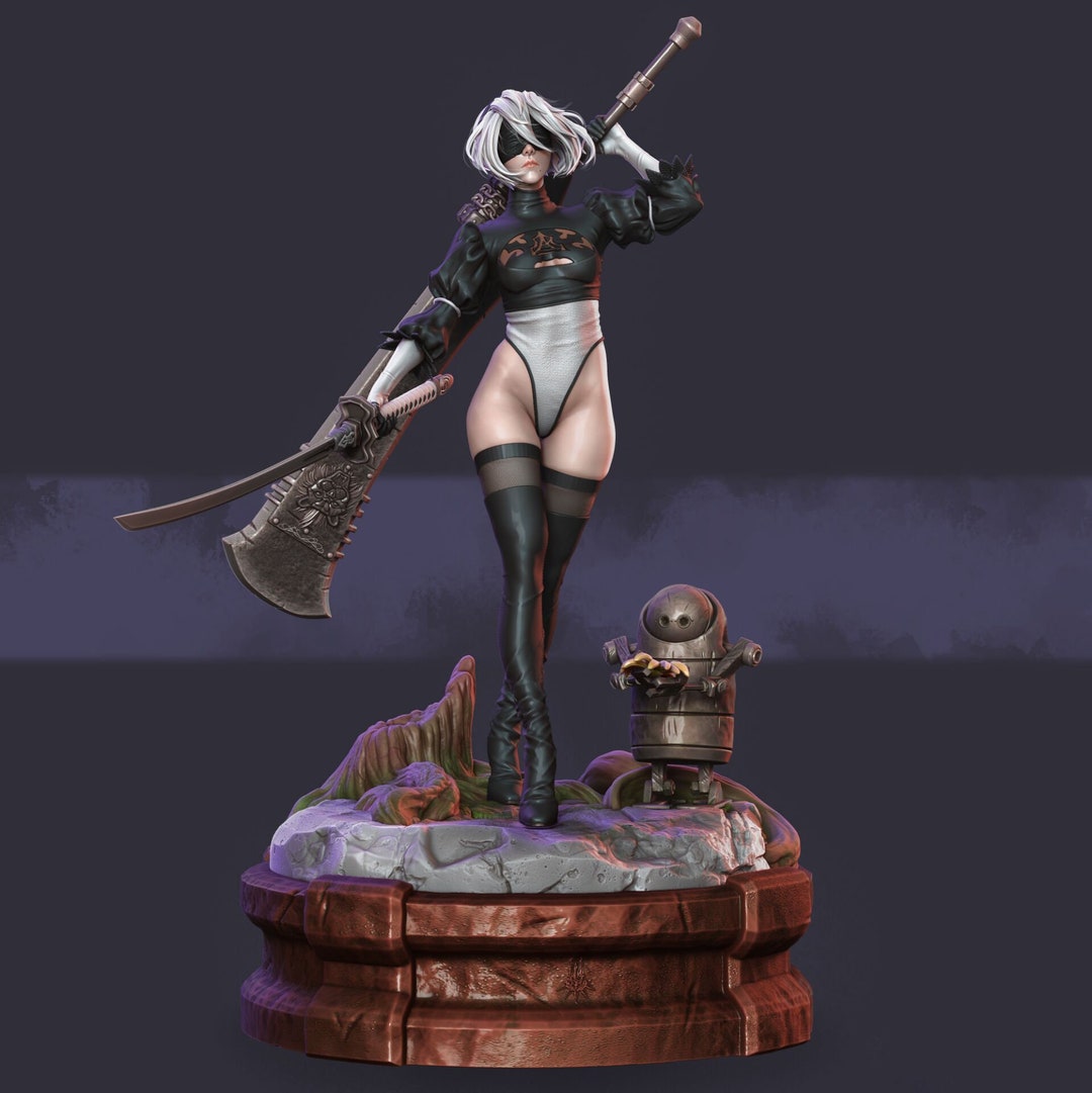 2b Nier Automata Fanart Stl 2b Nier Figure 3d Stl File Stl Instantly