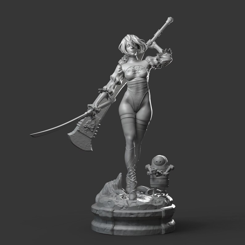 2b Nier Automata Fanart Stl 2b Nier Figure 3d Stl File Stl Instantly