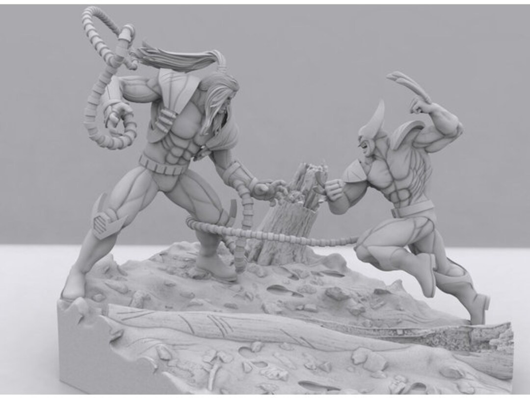 Wolverine Vs Omega Red Stl , 3D Stl File, Wolverine Stl, Movie STL ...