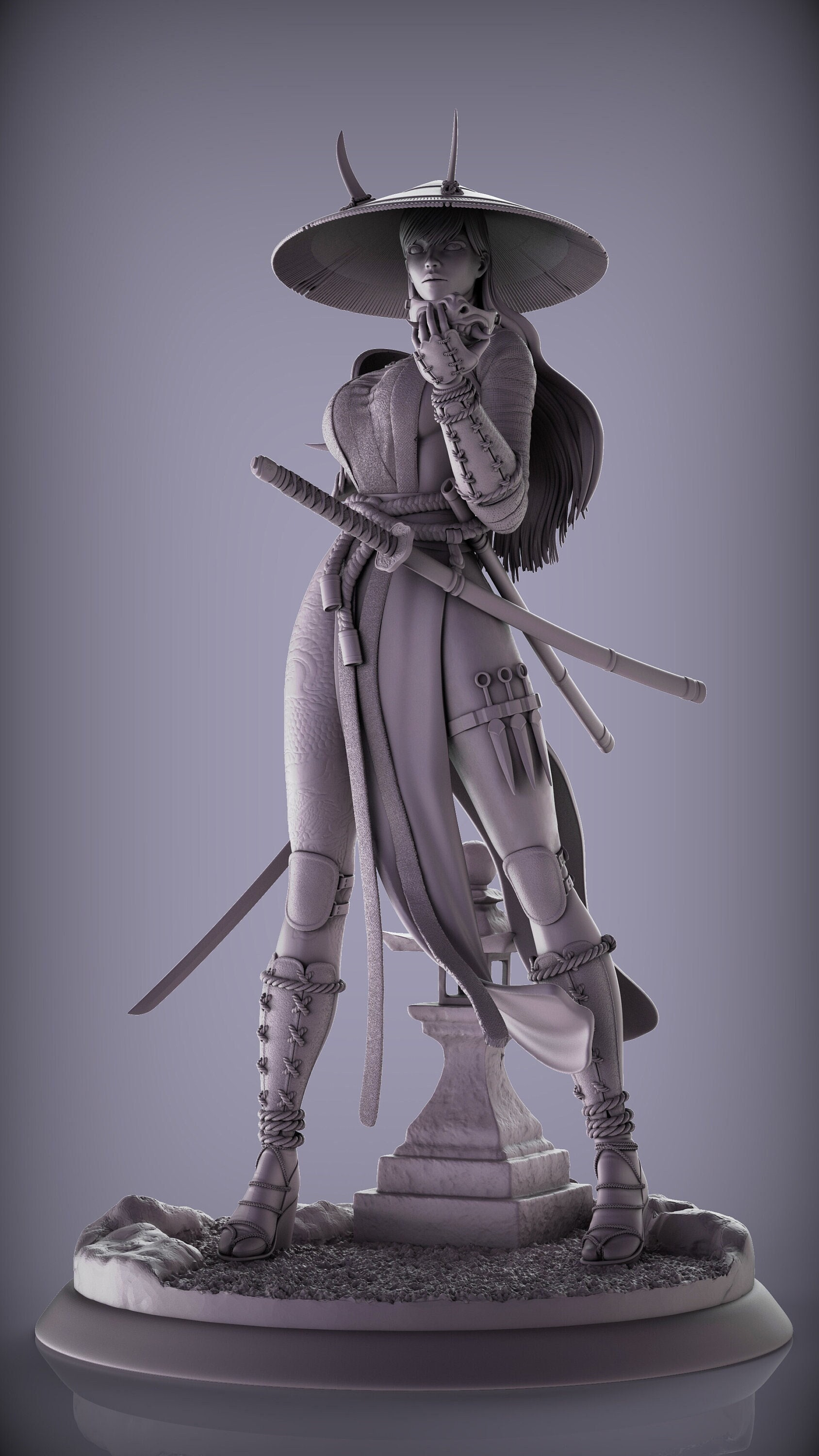 Samurai Woman Stl Sexy Woman Figure 3D Stl File Stl - Etsy