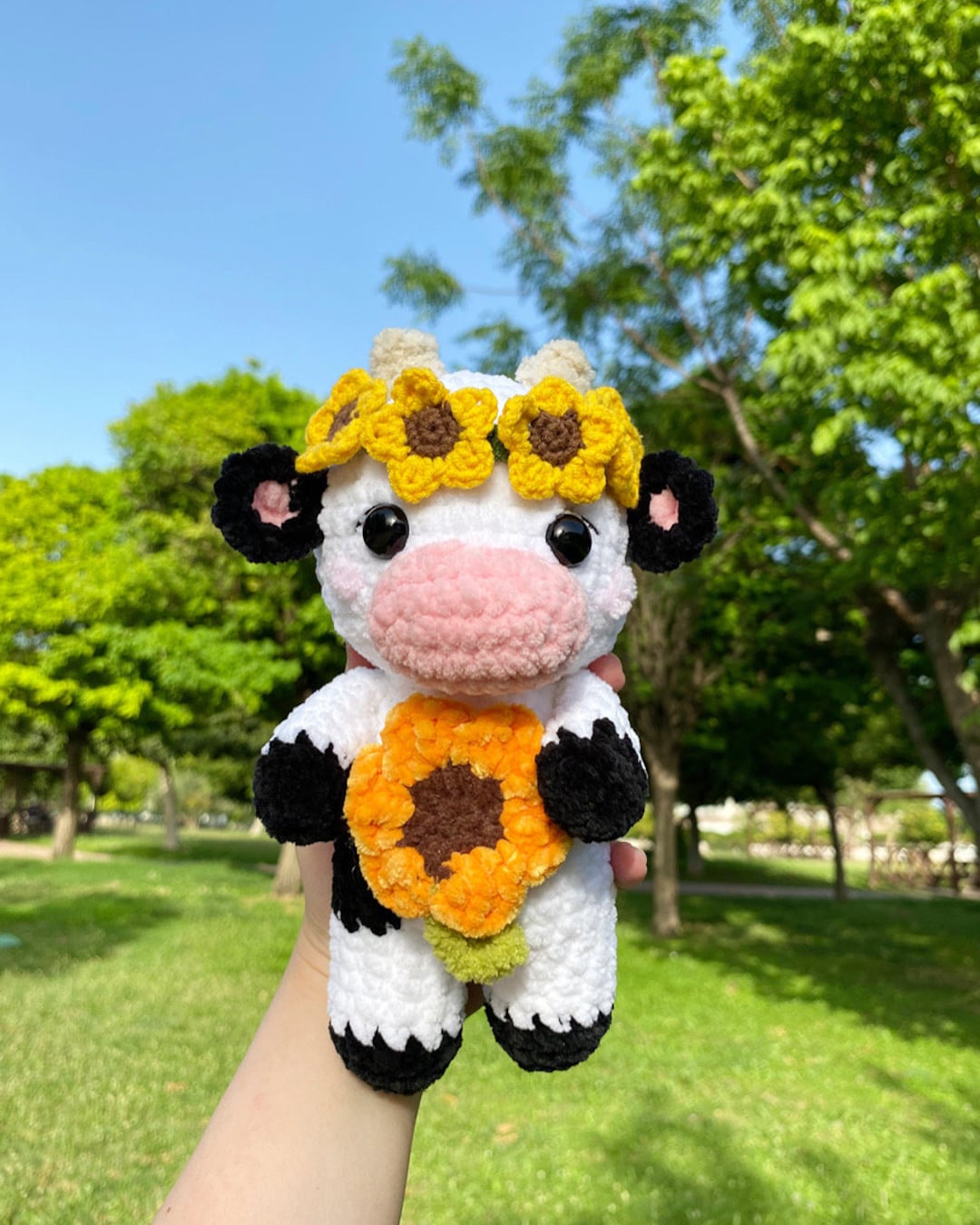 Crochet Cow , Sunflower Moo , Crochet Cow, Amigurumi Cow , Stuffed ...