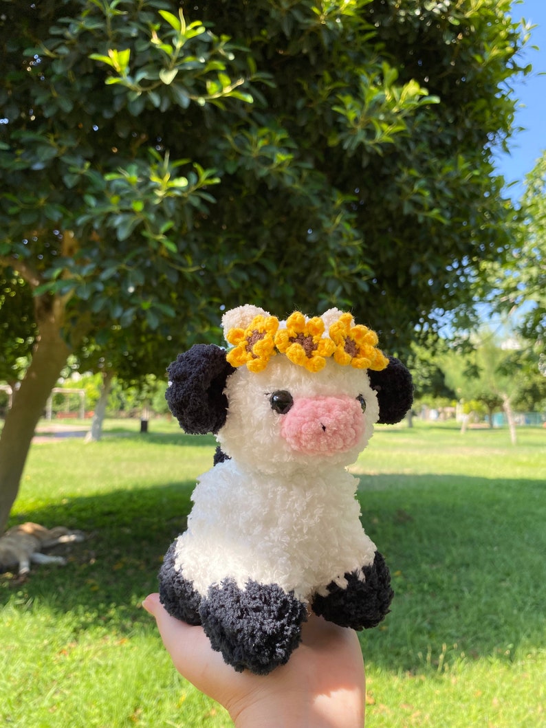 Sunflower Cow , Sunflower Moo , Crochet Cow, Amigurumi Cow , Stuffed ...