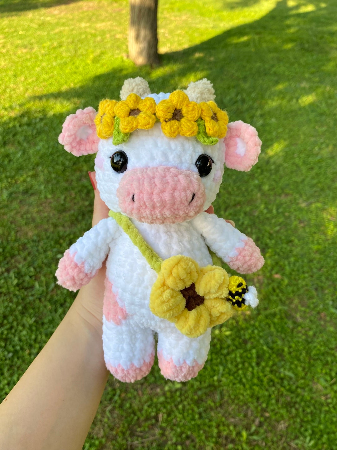 Sunflower Cow , Sunflower Moo , Crochet Cow, Amigurumi Cow , Stuffed ...