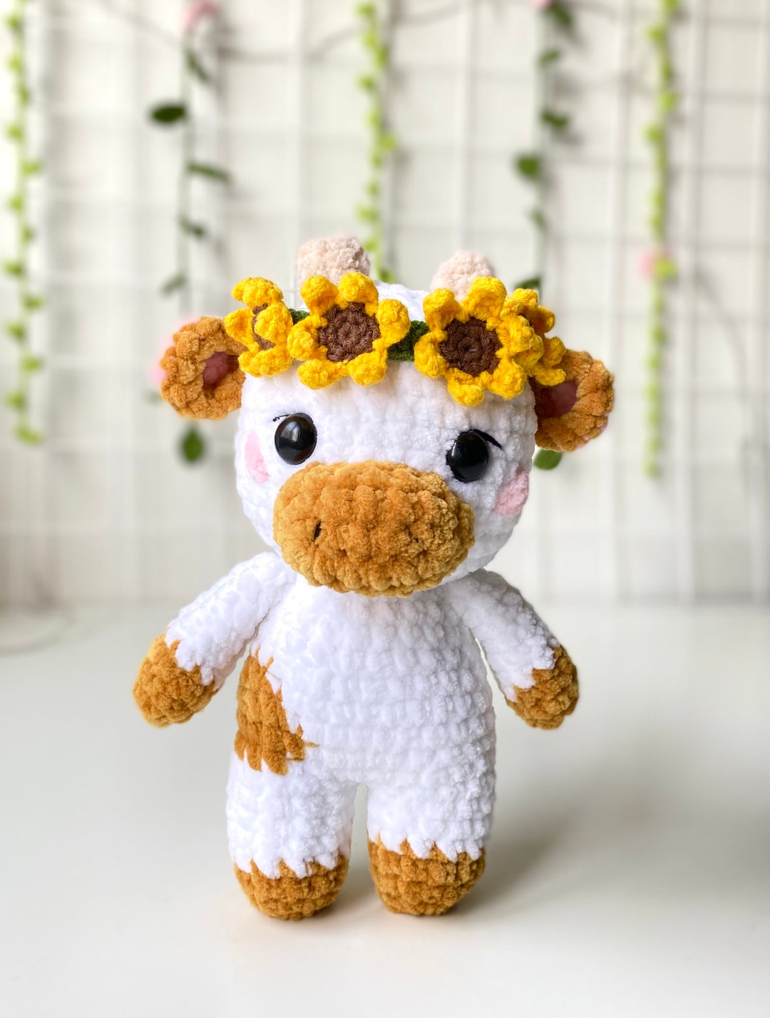 Sunflower Cow , Sunflower Moo , Crochet Cow, Amigurumi Cow , Stuffed ...