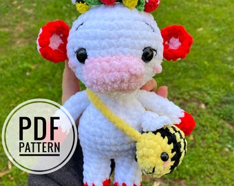 Cow Plush Sunflower Crochet Pattern Cow Pattern Cow Amigurumi PDF ...
