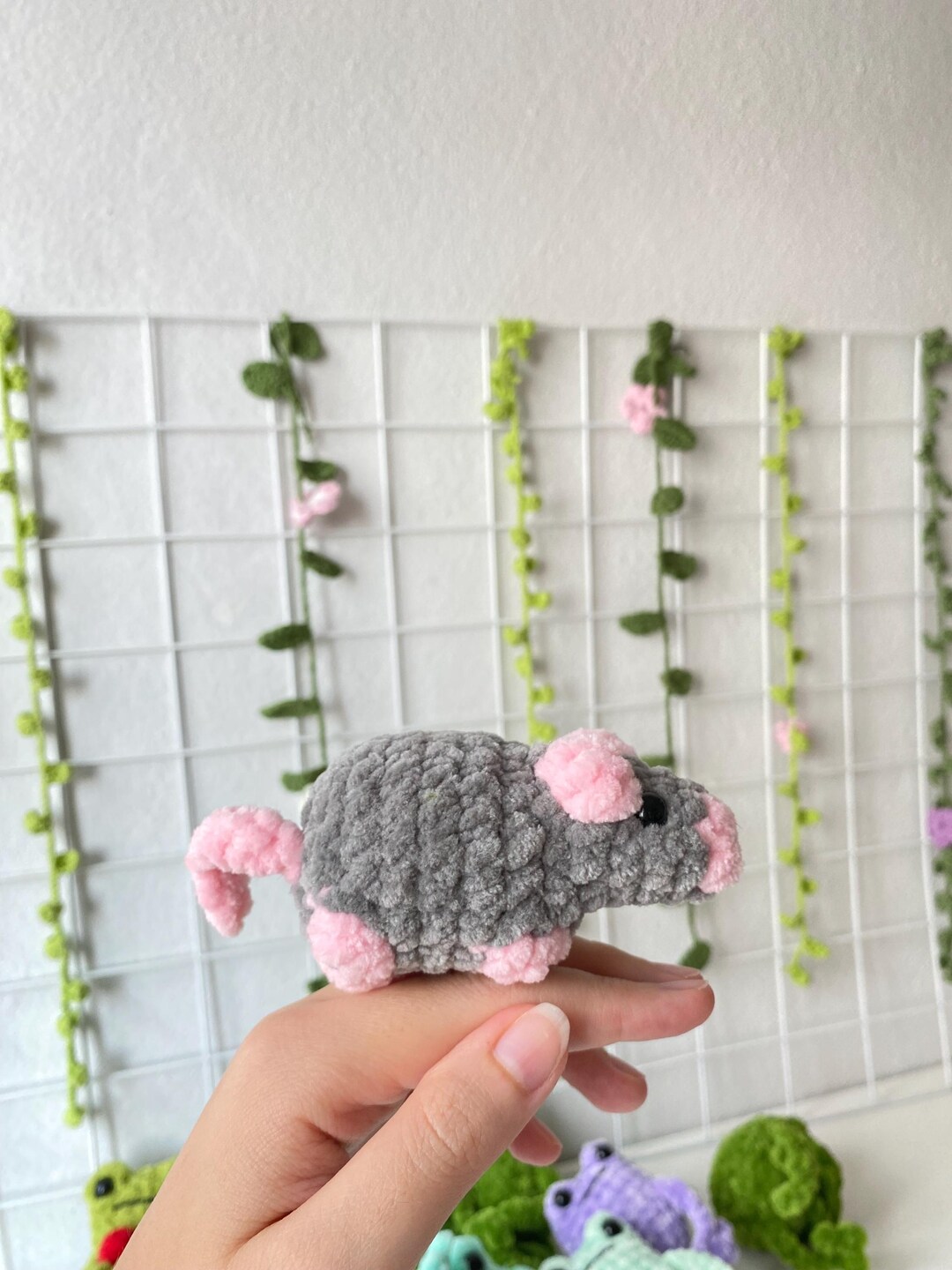 Crochet Plush Rat Keychain: Amigurumi Charm - Etsy