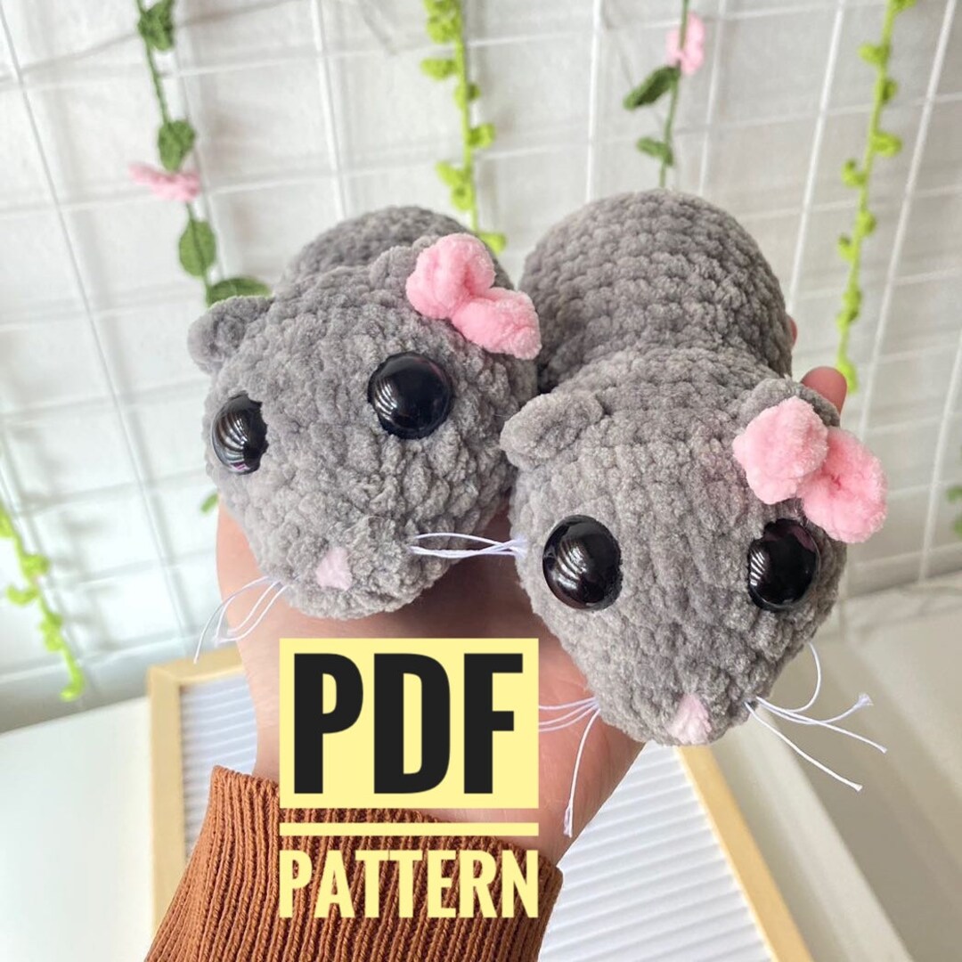 Sad Hamster Amigurumi, Cute Hamster Tiktok Meme , Crochet Hamster Pink ...