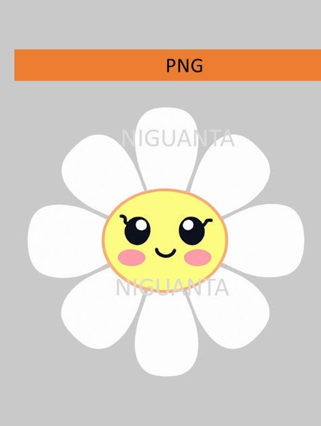 Cute Daisy Flower Kawaii Png - Etsy
