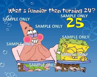 Spongebob Whats Funnier Than 24 Cake Topper - Etsy UK