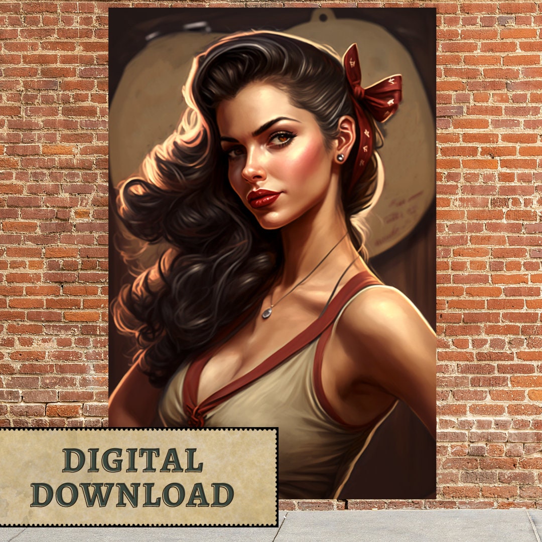 Fallout Vintage Pin-up Girl Digital Art Download Instant Download, Retro Wall Art, 1940s-1950s ...