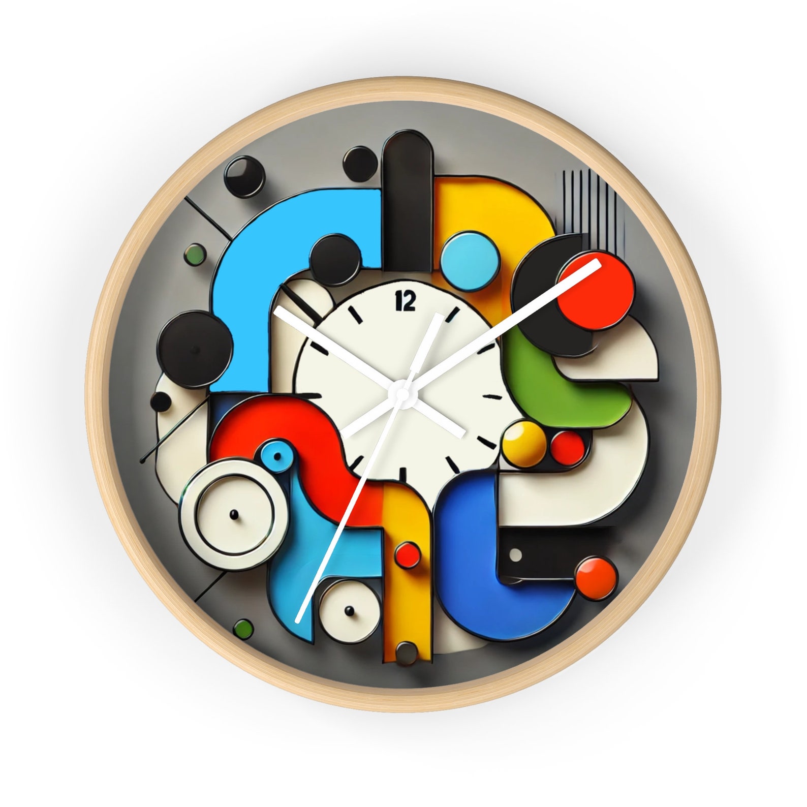 Colorful Modern Art Wall Clock - Abstract Design - Etsy