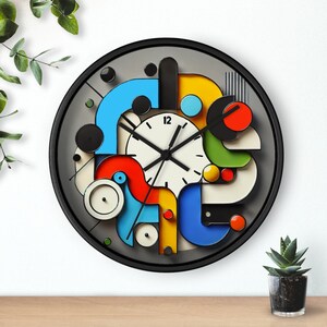 Colorful Modern Art Wall Clock - Abstract Design - Etsy
