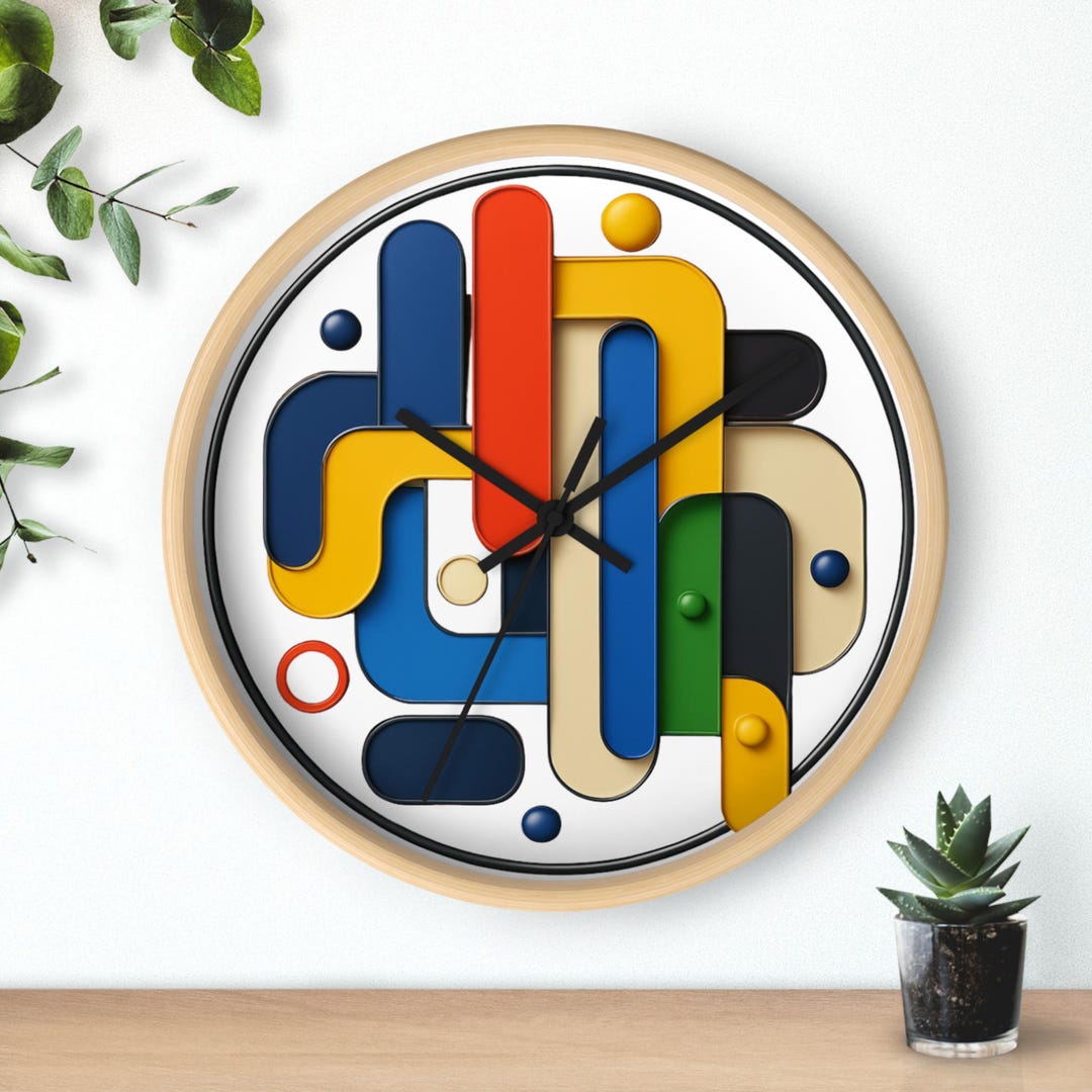 Modern Abstract Wall Clock - Colorful Art Decor, Home Timepiece, Gift ...