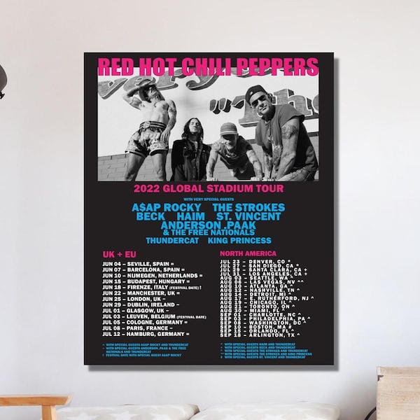 Red Hot Chili Peppers Tour Poster - Etsy