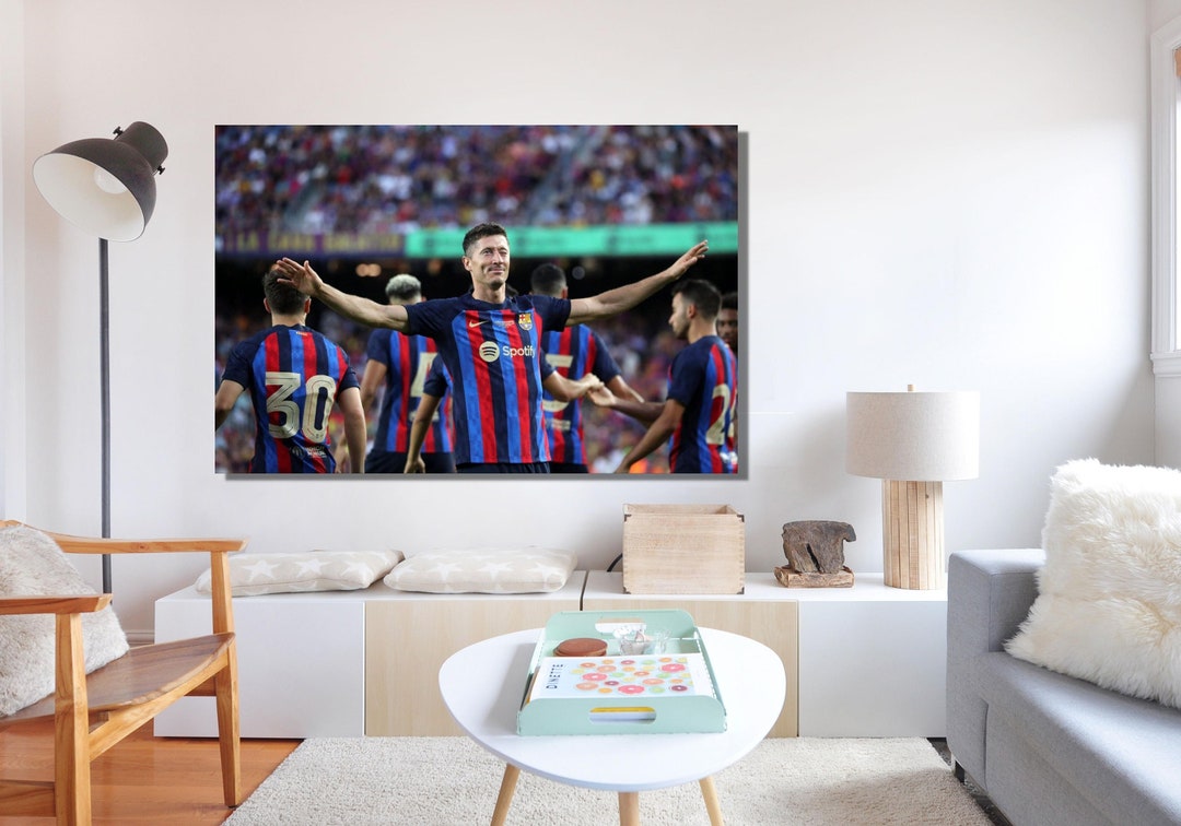 Robert Lewandowski Barcelona Football Painting, Lewandowski Poster ...