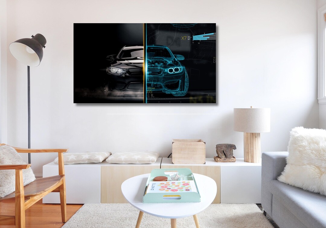 BMW Poster Car Wall Art Mechanic Poster Sports Car, BMW Canvas Wall ...