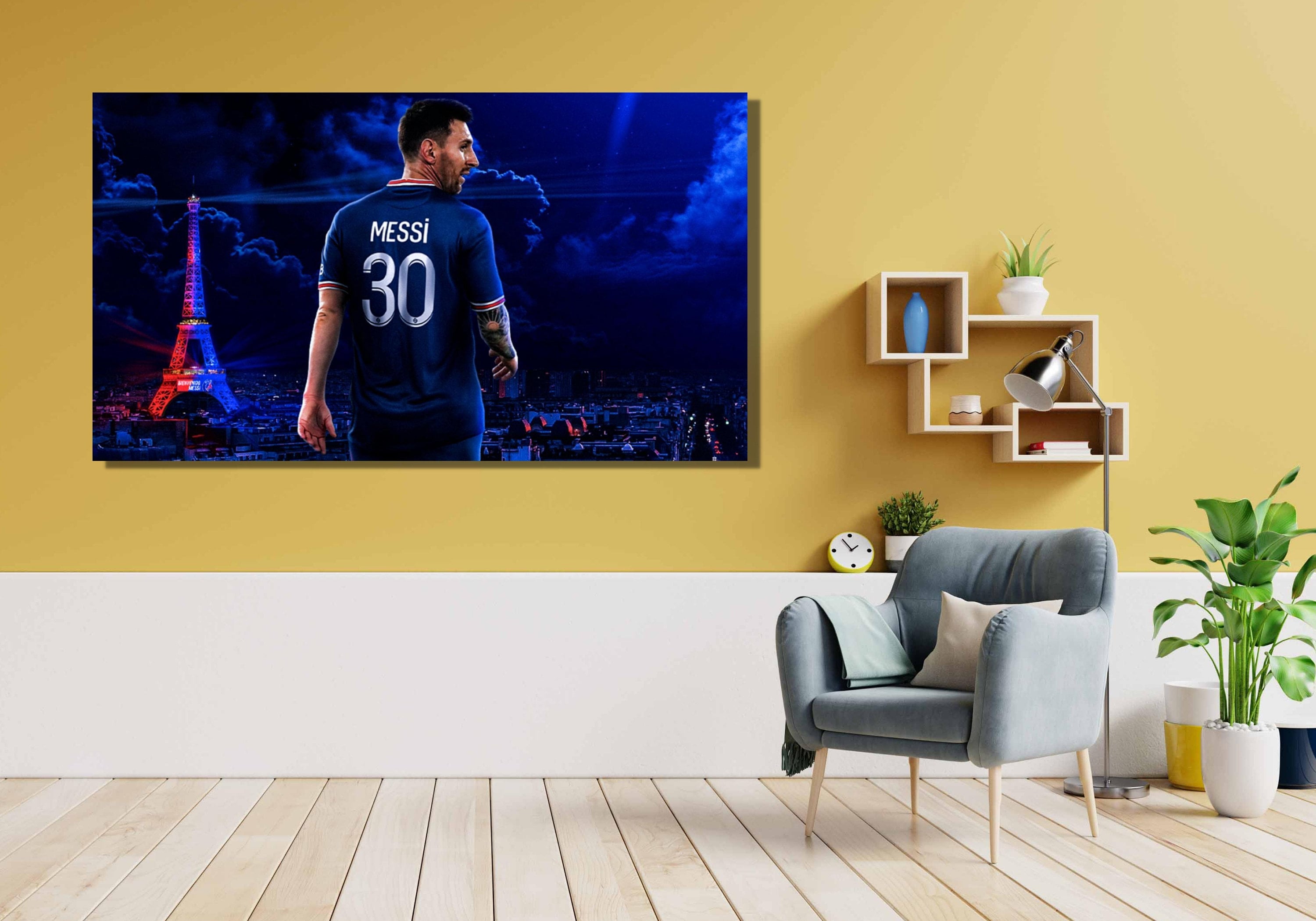 Lionel Messi Canvas, Boys Teen Room Decor,soccer Player Sports Fan Art ...