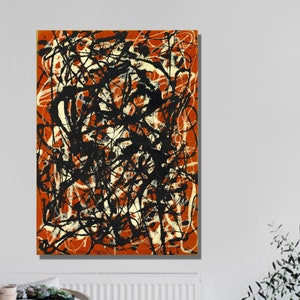 Jackson Pollock Free Form Drip, 1946 Abstract Wall Art, Black Ink Print ...