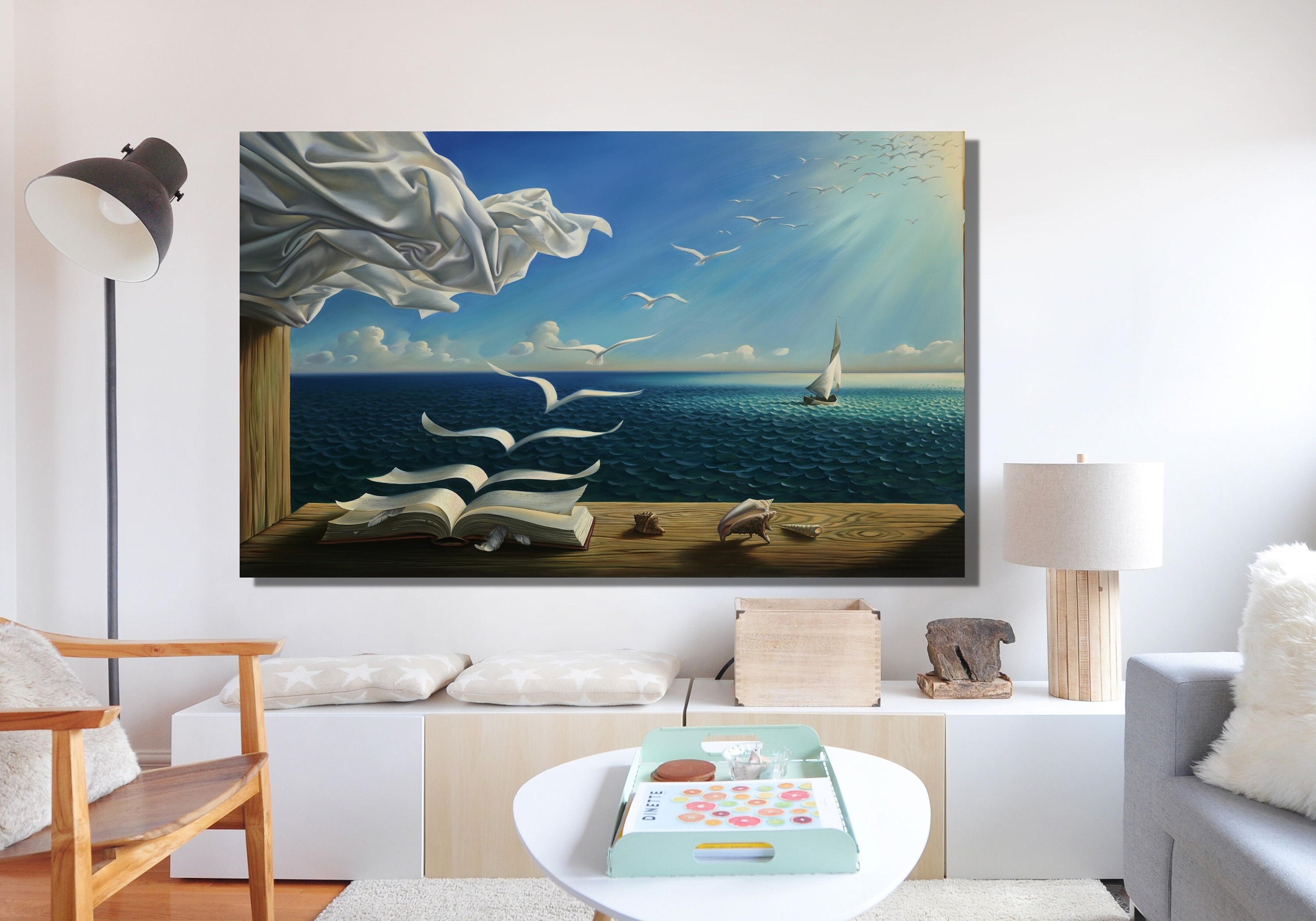 Salvador Dali Poster Salvador Dali Book to Birds Canvas Wall Art ...
