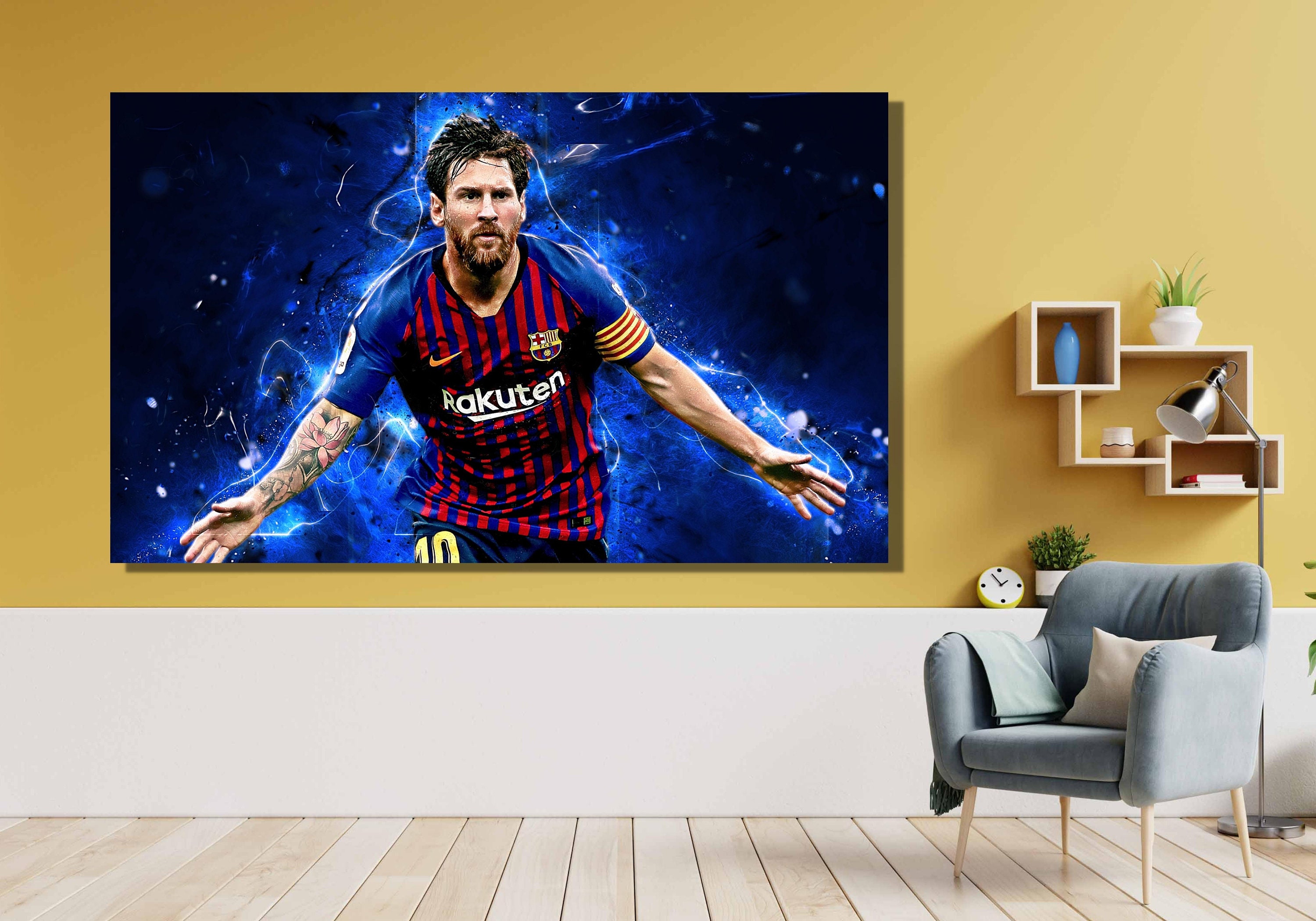 Lionel Messi Poster, Messi Canvas Wall Art, Messi Wall Art, Barca ...