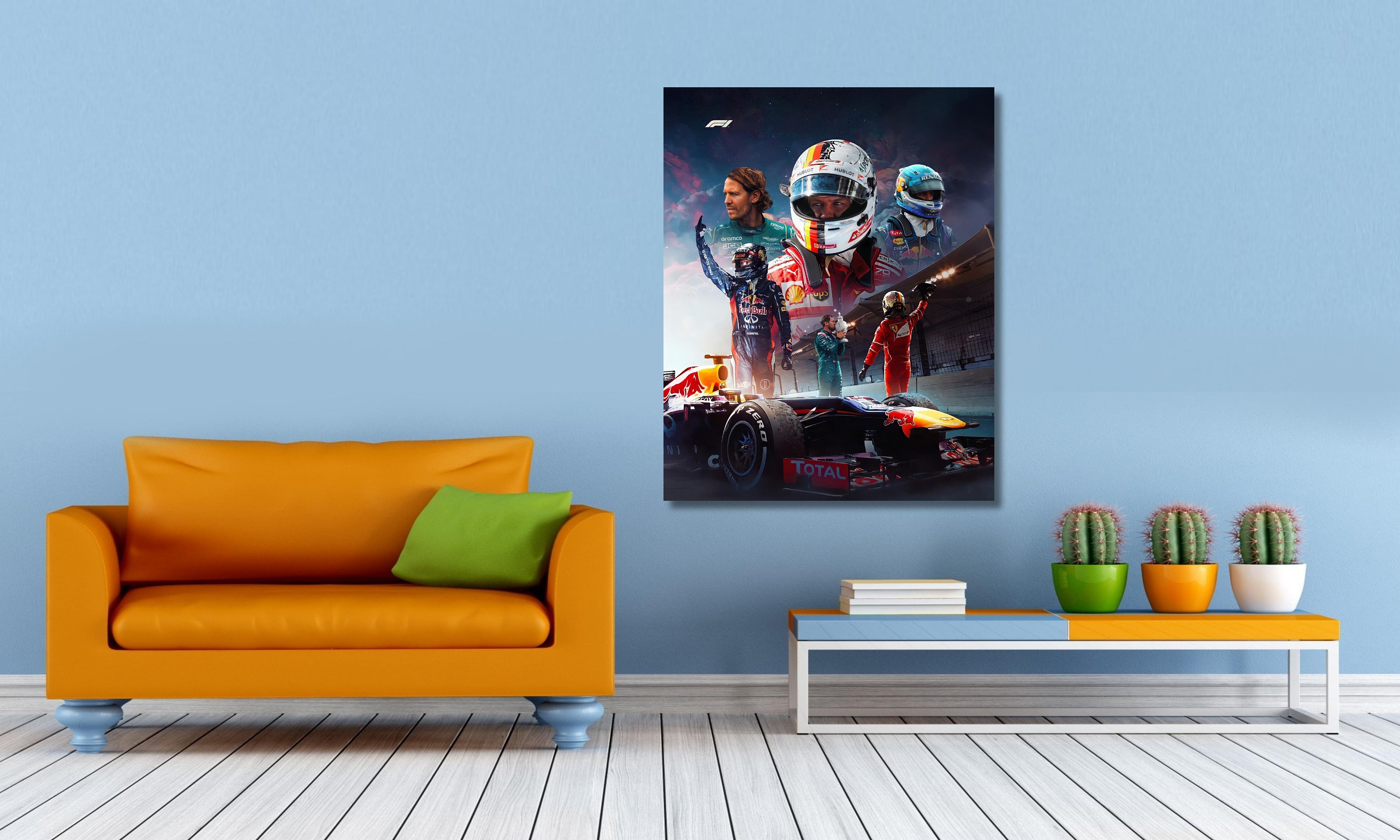 Sebastian Vettel Poster, F1 Champion, F1 Legend, F1 Formula One ...
