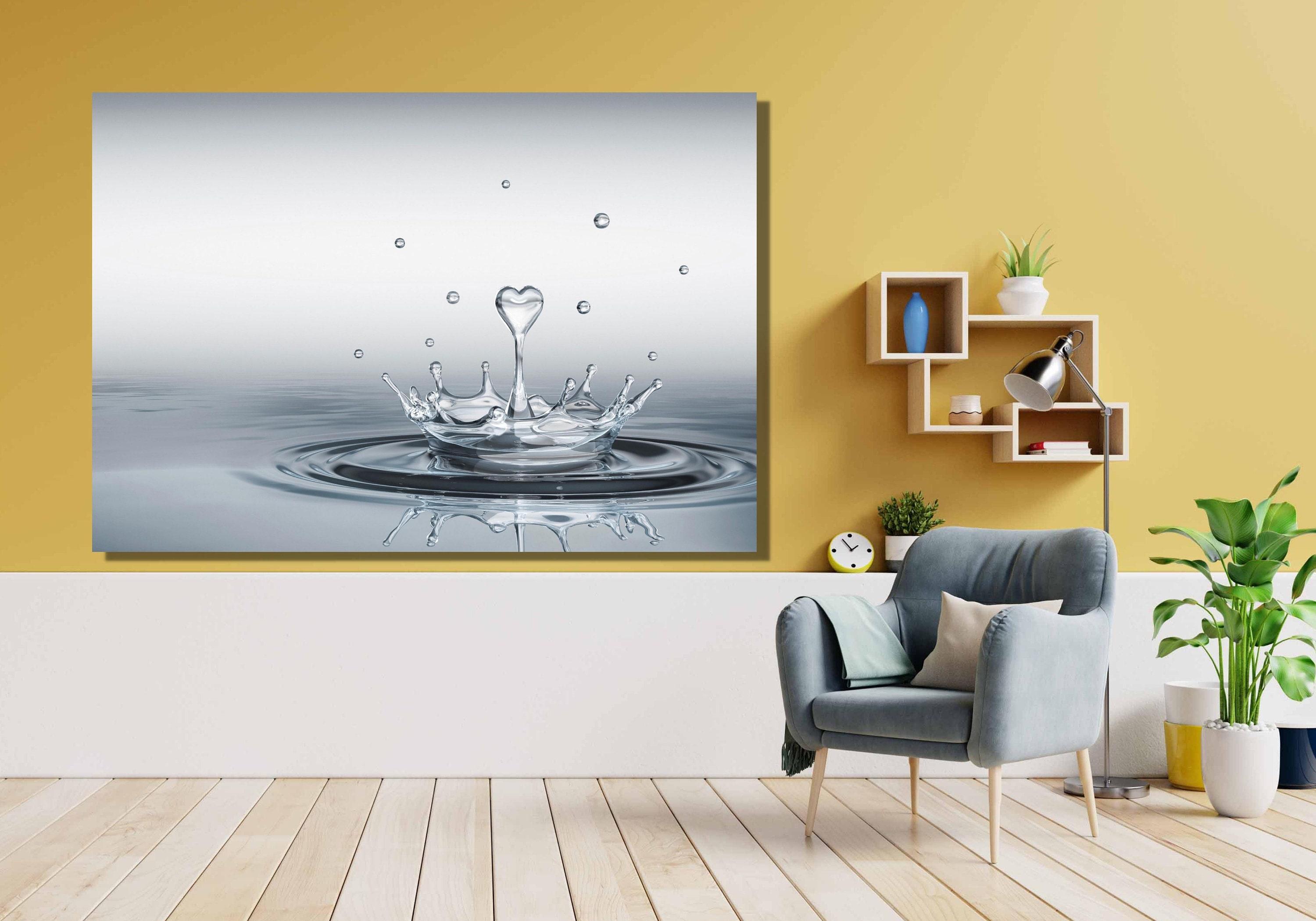 Heart Drop Splash Bathroom Wall Art, Bathroom Horizontal Wall Decor ...