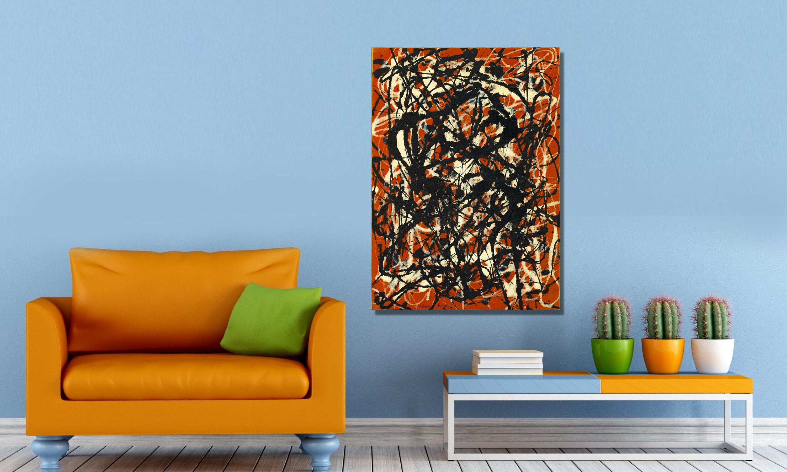 Jackson Pollock Free Form Drip, 1946 Abstract Wall Art, Black Ink Print ...