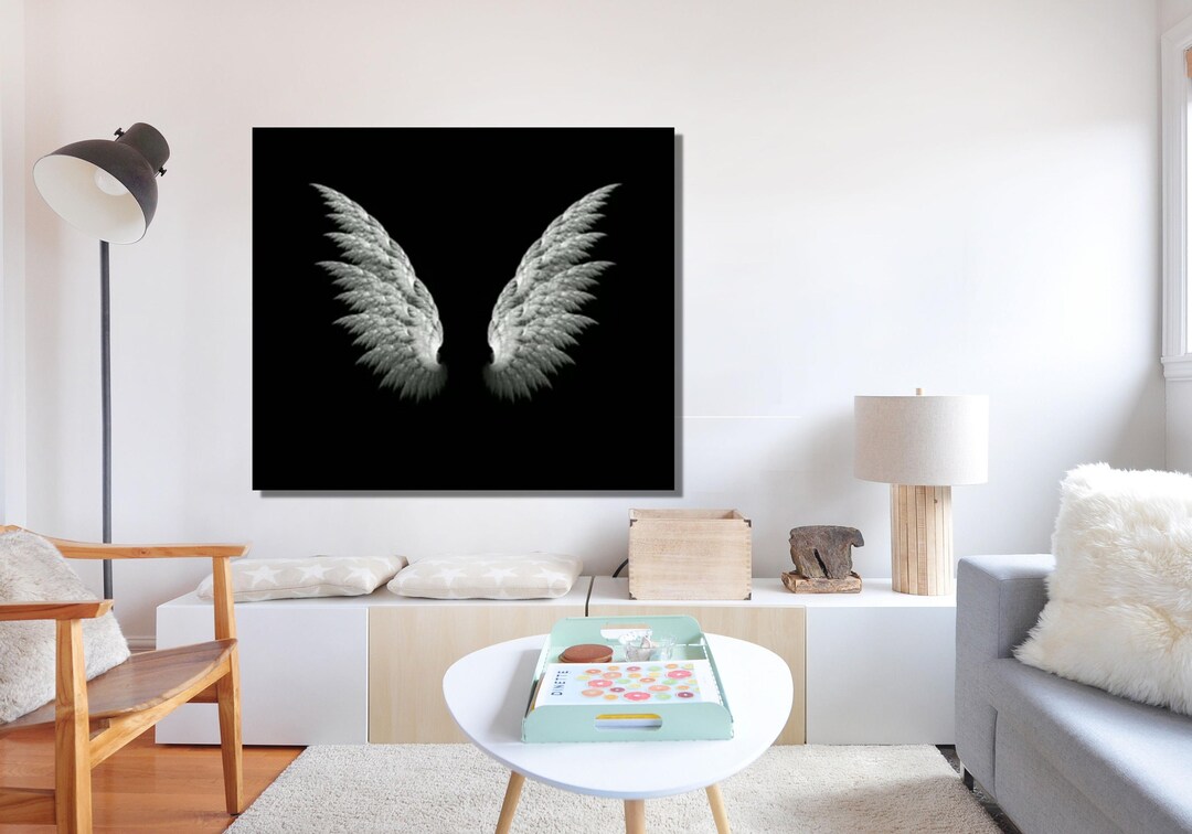 Wings Canvas Wall Art, Angel Wings Wall Art, Large Canvas Print Wall ...