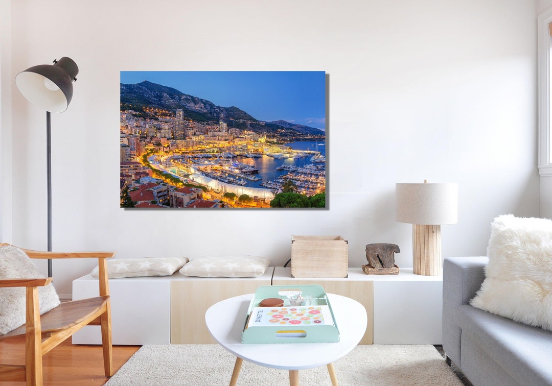 Monaco View With Skyline and Sea, Monaco City Canvas Art, Canvas Home ...