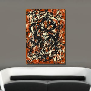 Jackson Pollock Free Form Drip, 1946 Abstract Wall Art, Black Ink Print ...