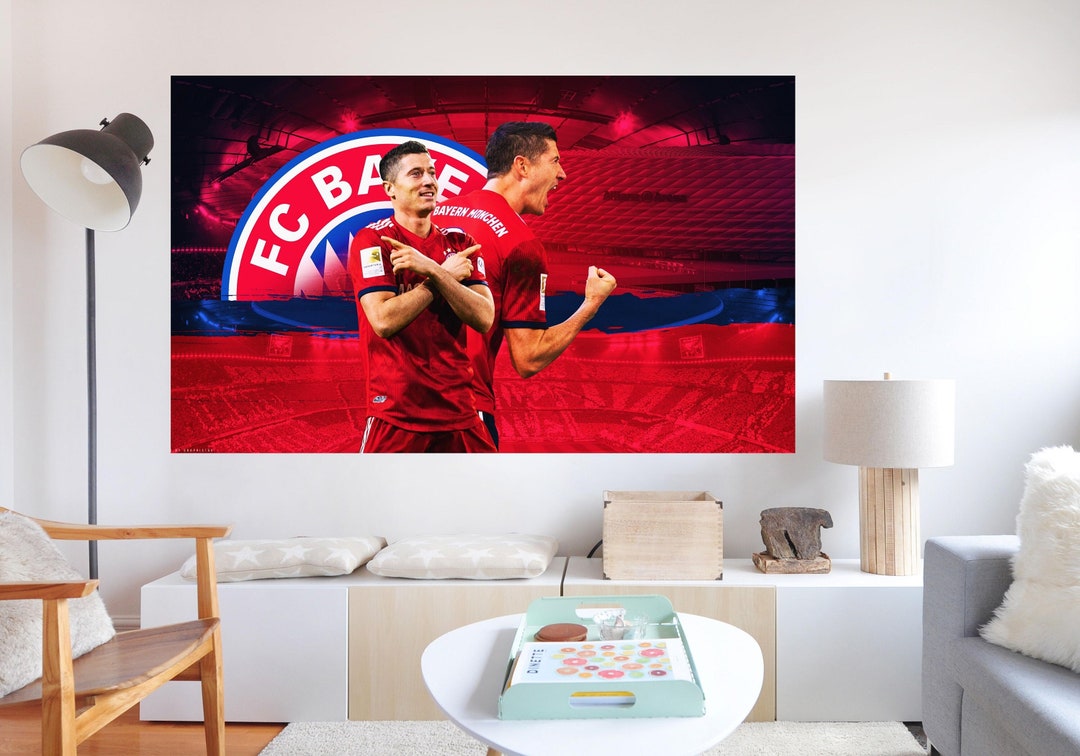 Lewandowski Poster Robert Lewandowski Canvas Wall Art Football Print ...