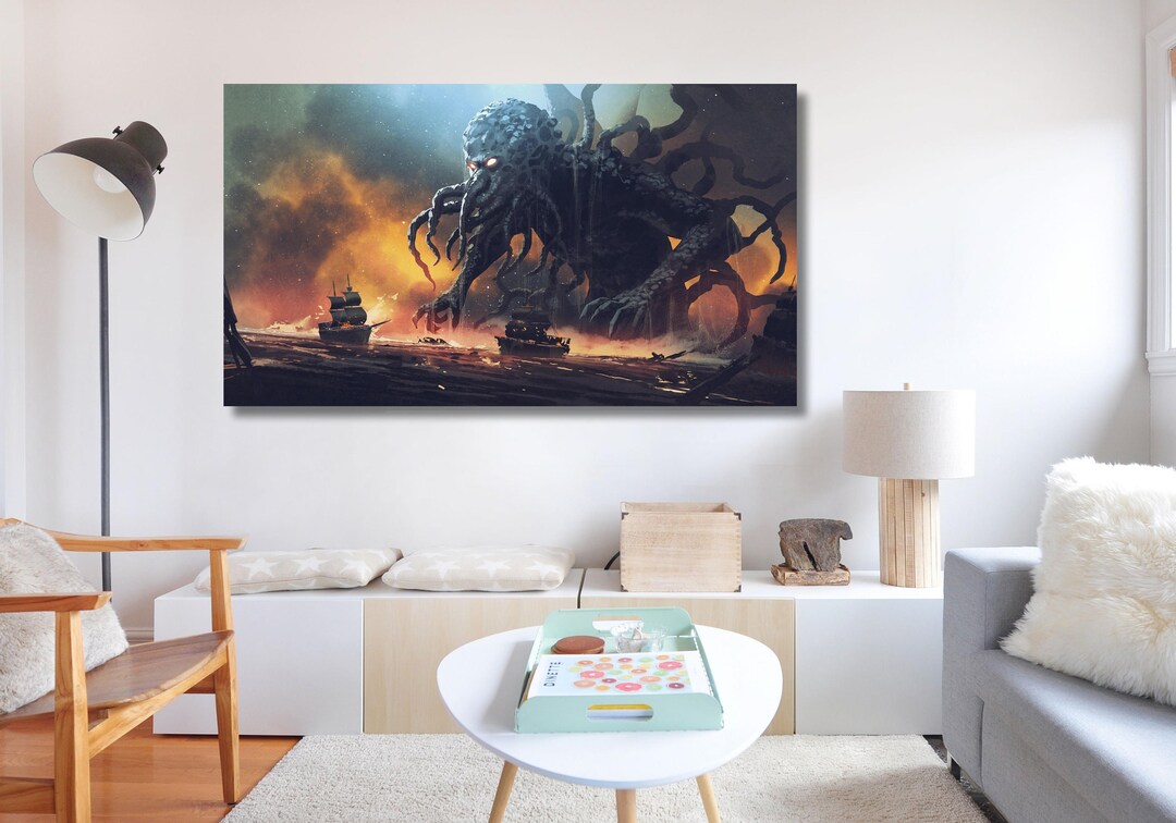 Cthulhu Sea Monster Cthulhu Lovecraft Canvas Games Room Decor Wall Art ...
