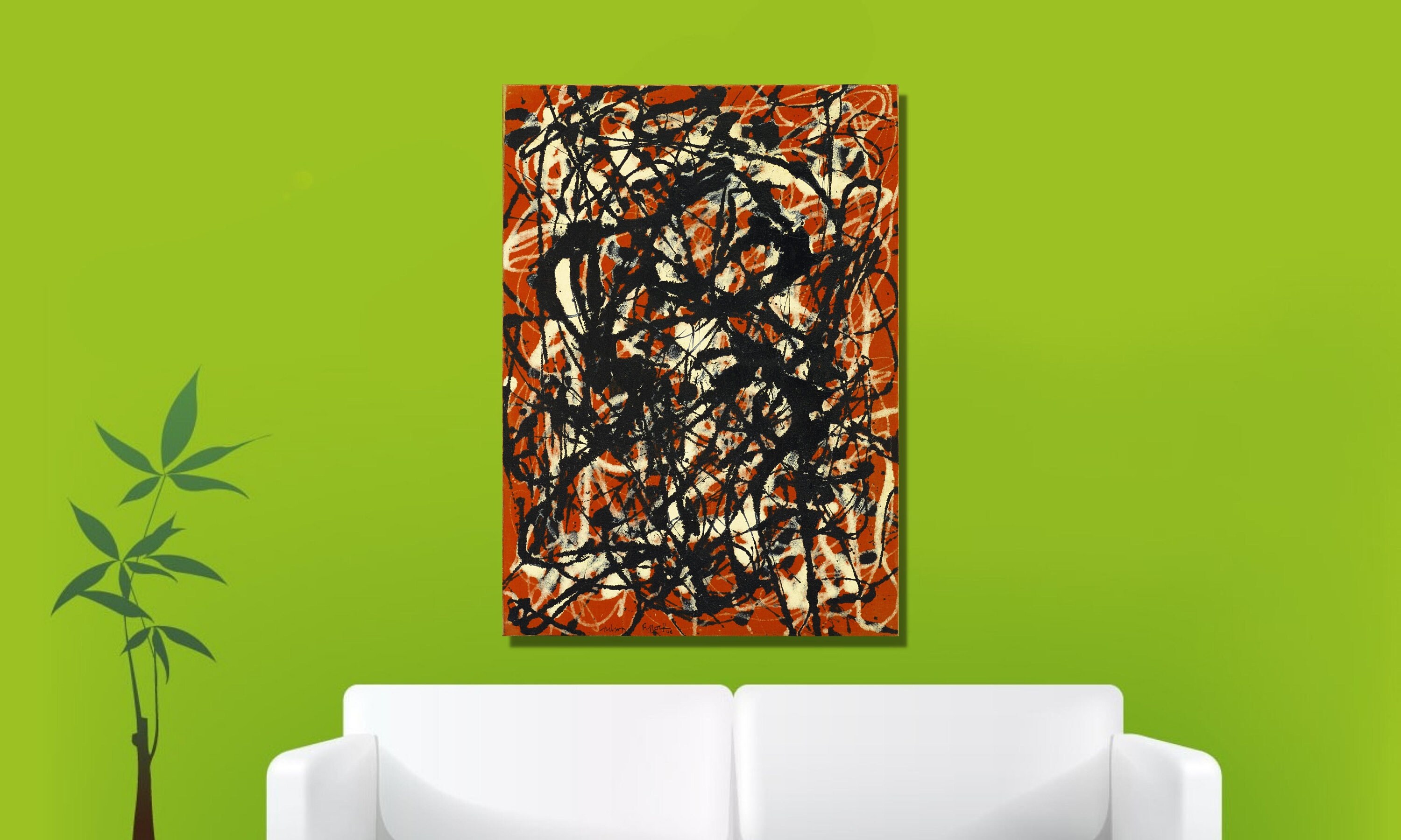 Jackson Pollock Free Form Drip, 1946 Abstract Wall Art, Black Ink Print ...