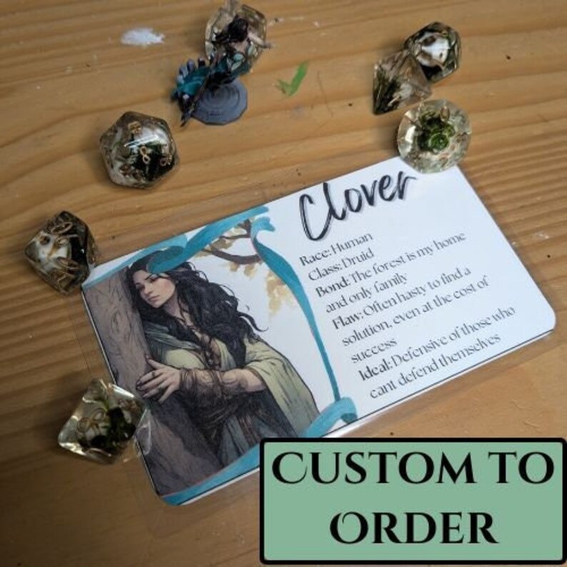 Customizable D&D Character Reference Cards laminated 5x7 Declutter ...