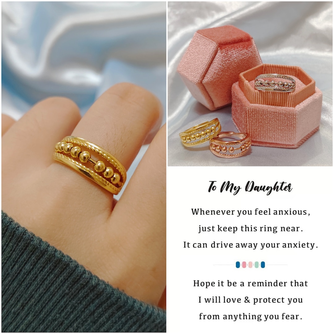 To My Daughter Triple Band Fidget Ring, Rotate Anxiety Ring, Drive Away ...