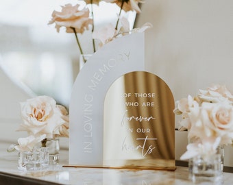 In Loving Memory Wedding Sign ,modern Script Acrylic Wedding Sign, Gold ...