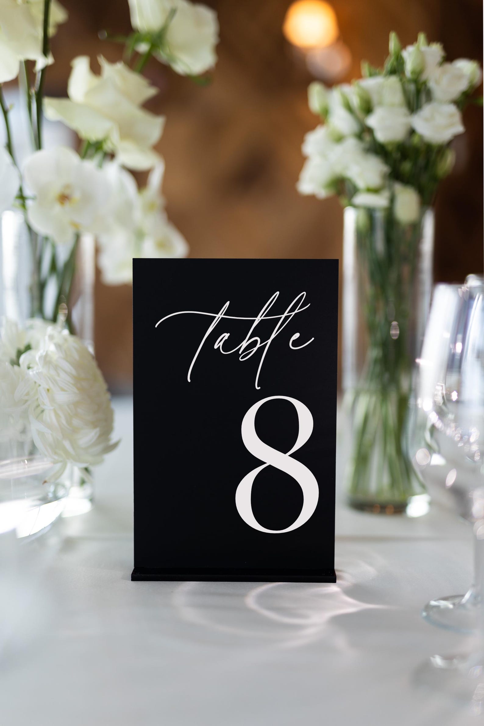 Black Acrylic Table Numbers - Wedding Table Signs - Minimalist Wedding ...